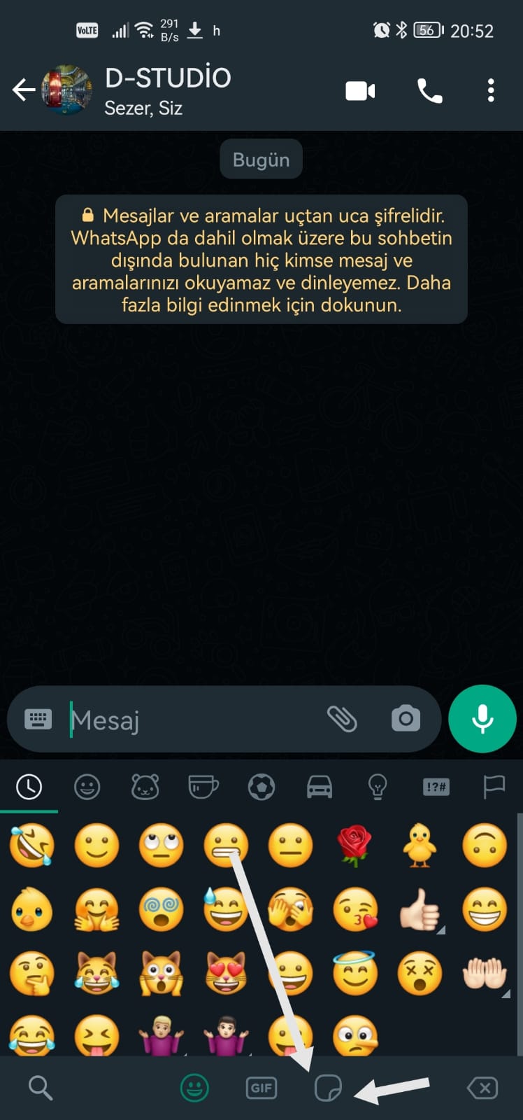 Apptosd — Whatsapp'a eklenen stickerlar nerede